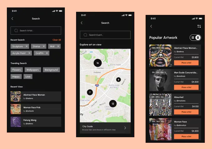 Bidart Art Bidding Mobile App Ui Kit For Flutter Mobile App