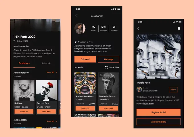 Bidart Art Bidding Mobile App Ui Kit For Flutter Mobile App