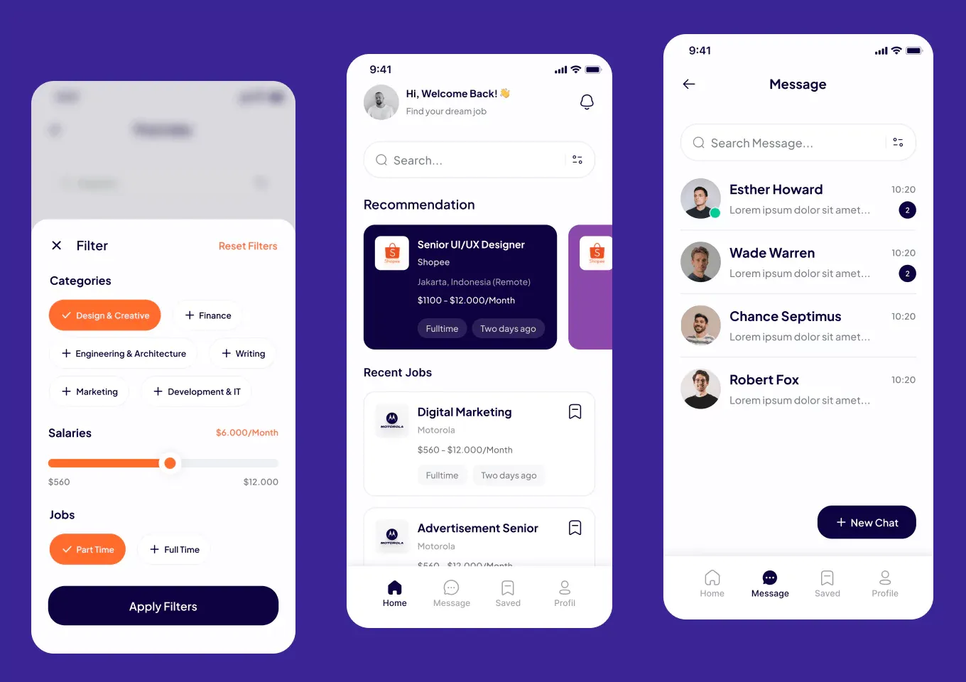 HireMe Job Finder App UI Kit for Flutter Mobile App by DhiWise HireMe Job Finder App UI Kit for Flutter Mobile App by DhiWise