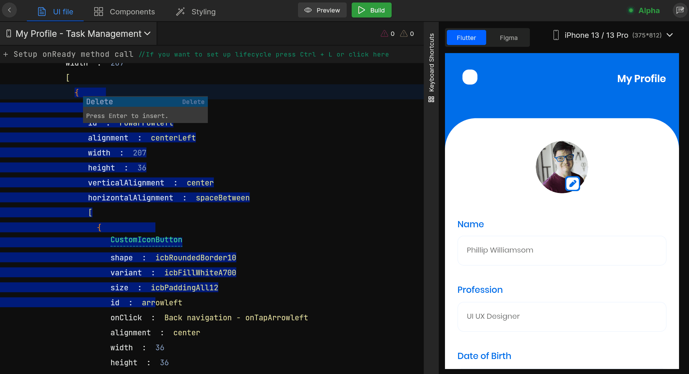 DhiWise Smart Flutter Editor With Powerful Customization Features