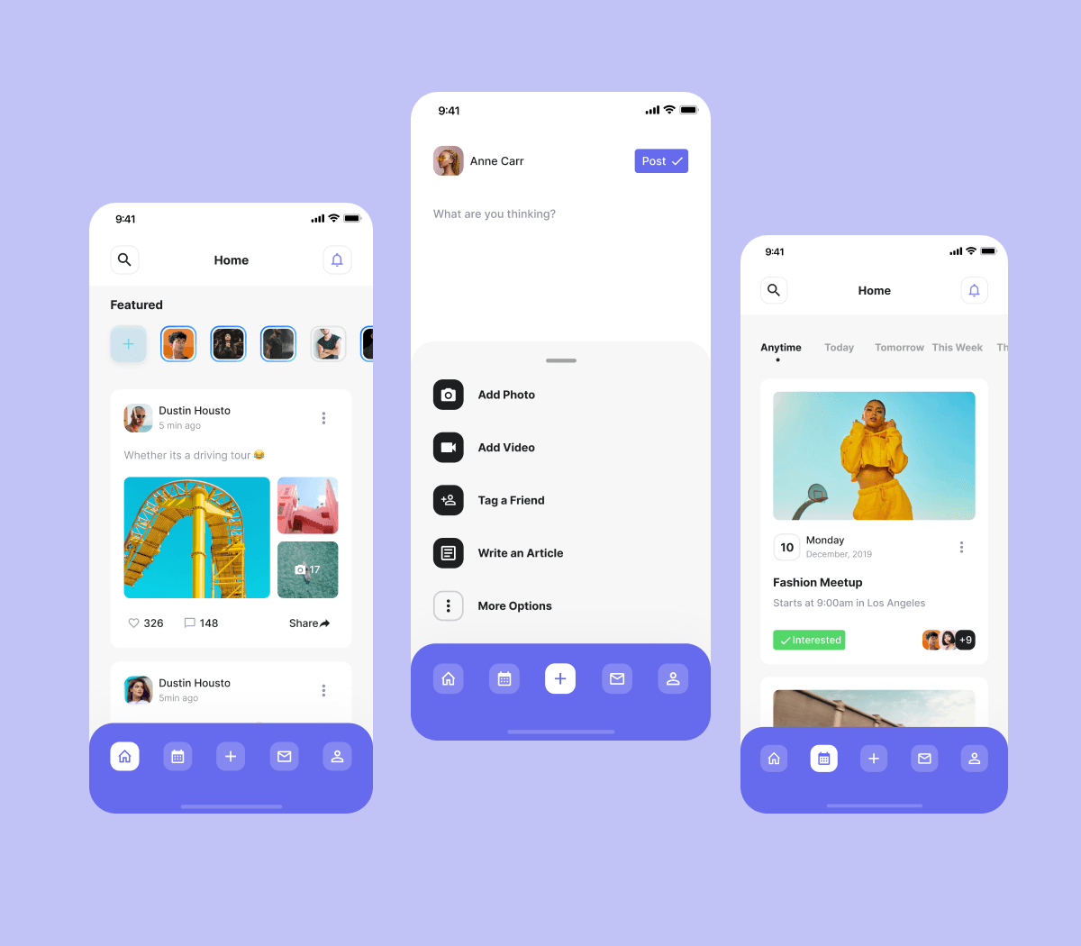Social media app UI kit for Flutter mobile app by DhiWise