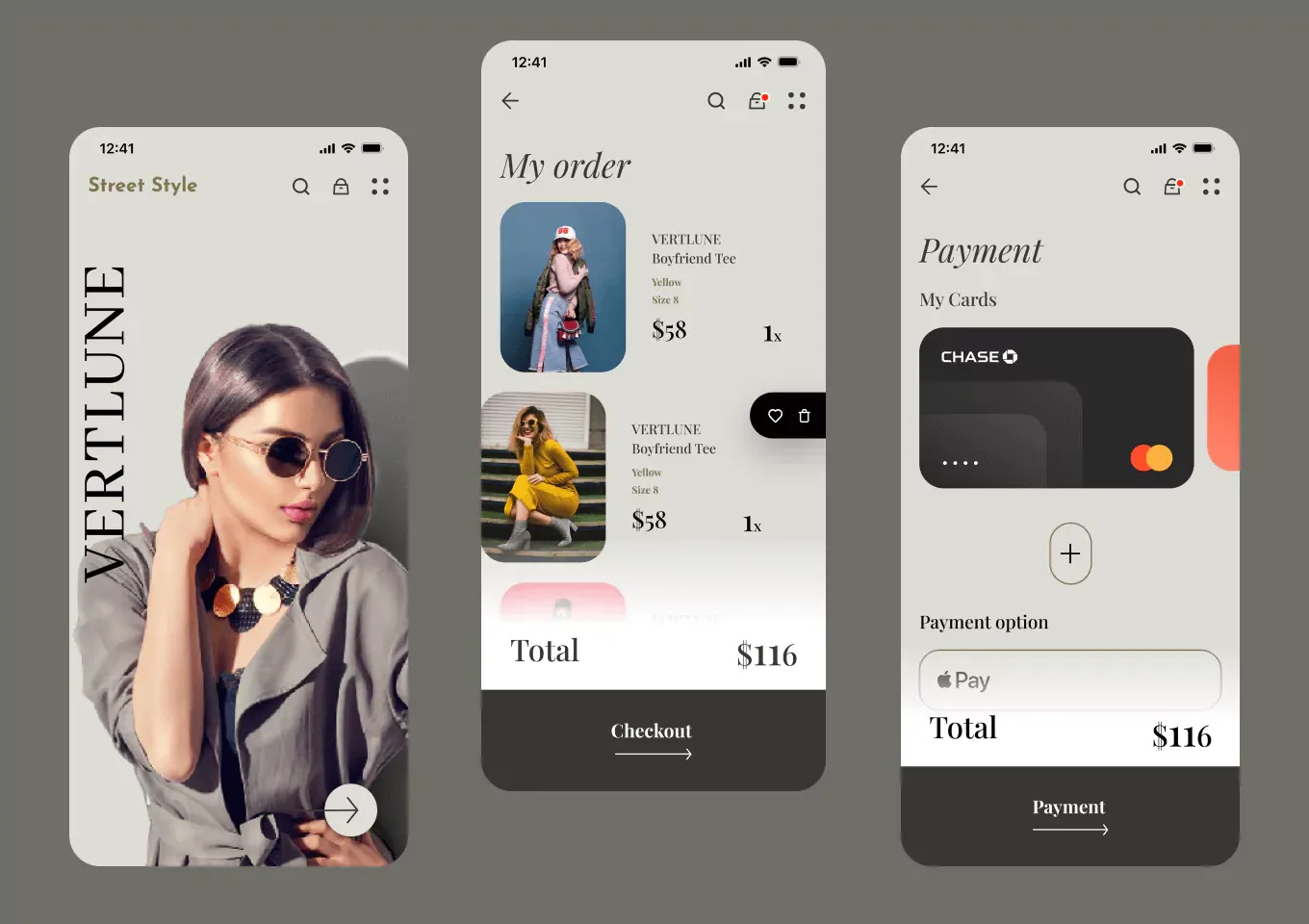 Vertlune eCommerce app UI kit for Flutter mobile app